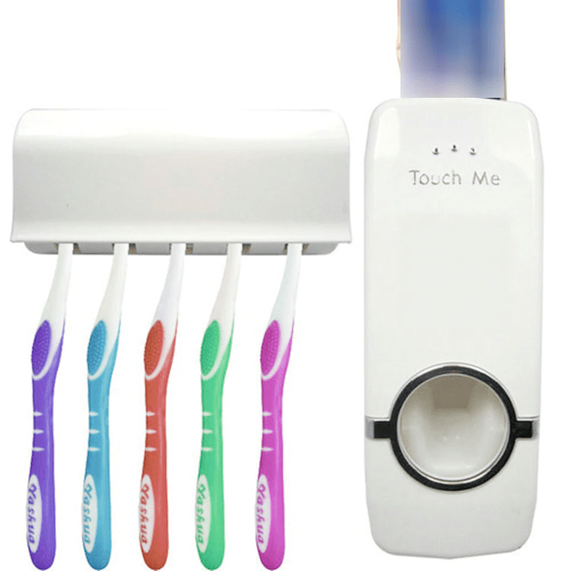 Automatic Toothpaste Dispenser With Tooth Brush Holder