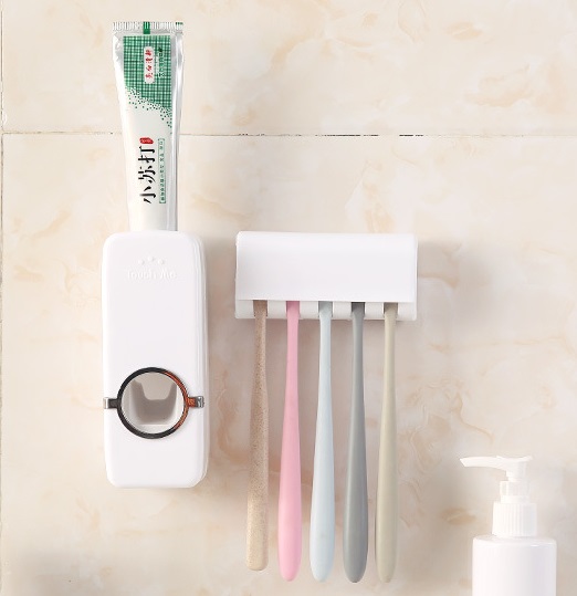 Automatic Toothpaste Dispenser With Tooth Brush Holder