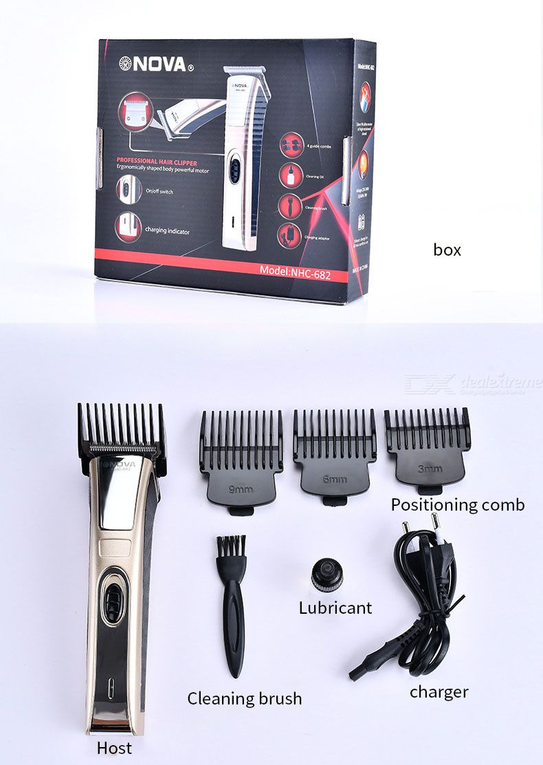 Nova Rechargeable Professional Hair Clipper - Steel Blade | NHC-682